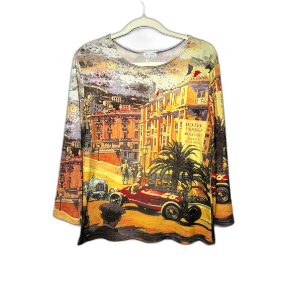 Tops | Vintage Y2k Db Sport Mixed Media Cityscape Art Wear Italian Girl ...